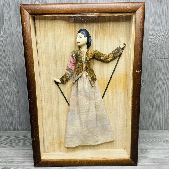Vintage | Accents | Vintage Thai Shadow Stick Puppet Nang Yai Woman ...